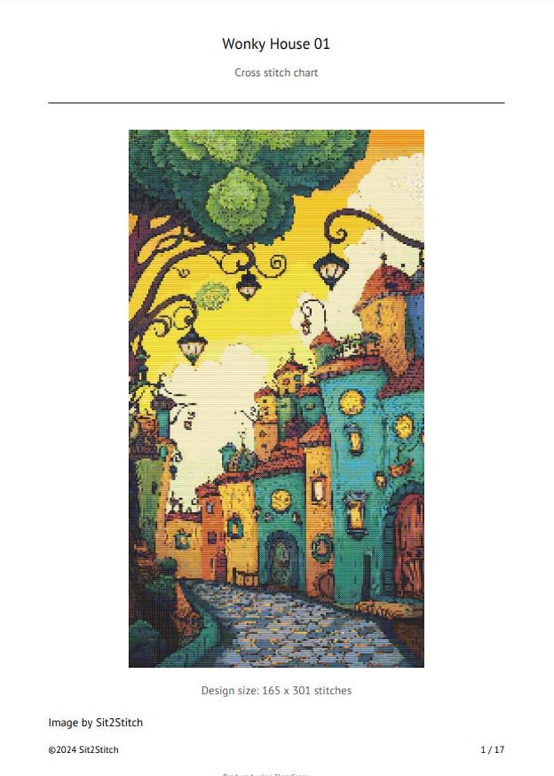 Wonky House Cross Stitch Pattern. Instant PDF Download. 49,665 Stitches ...