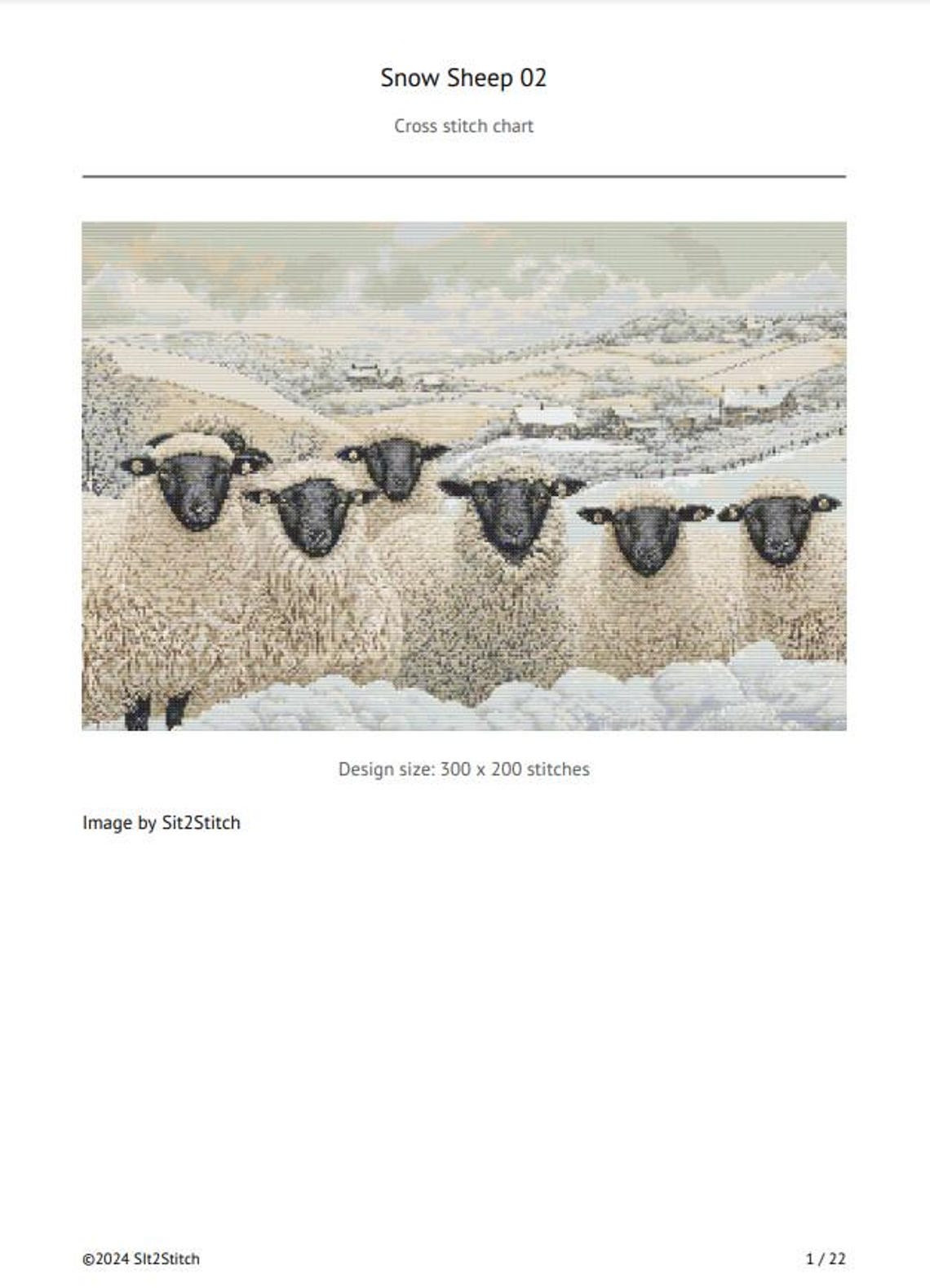 Snow Sheep Cross Stitch Pattern. Instant PDF Download. 60k Stitches. - Etsy