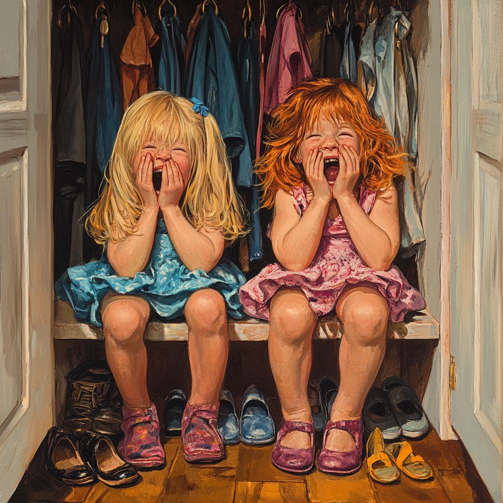 Hide and Seek Cross Stitch Pattern: Two Girls Playing (PDF Download ...