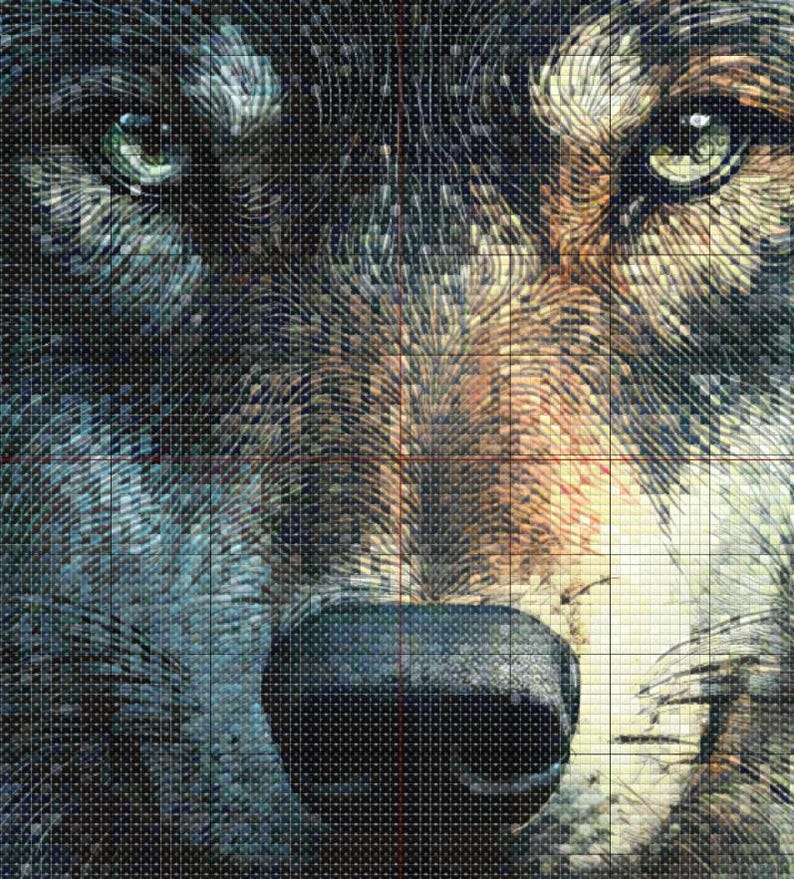 Black Wolf Cross Stitch Pattern. Instant PDF Download. 65,618 Stitches ...