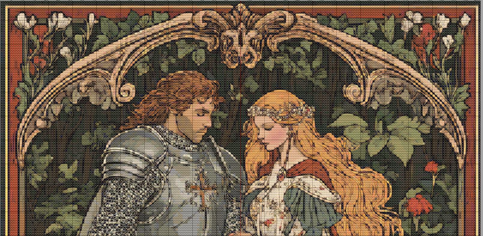 Lady and the Knight Cross Stitch Pattern. Instant PDF Download. 60k ...