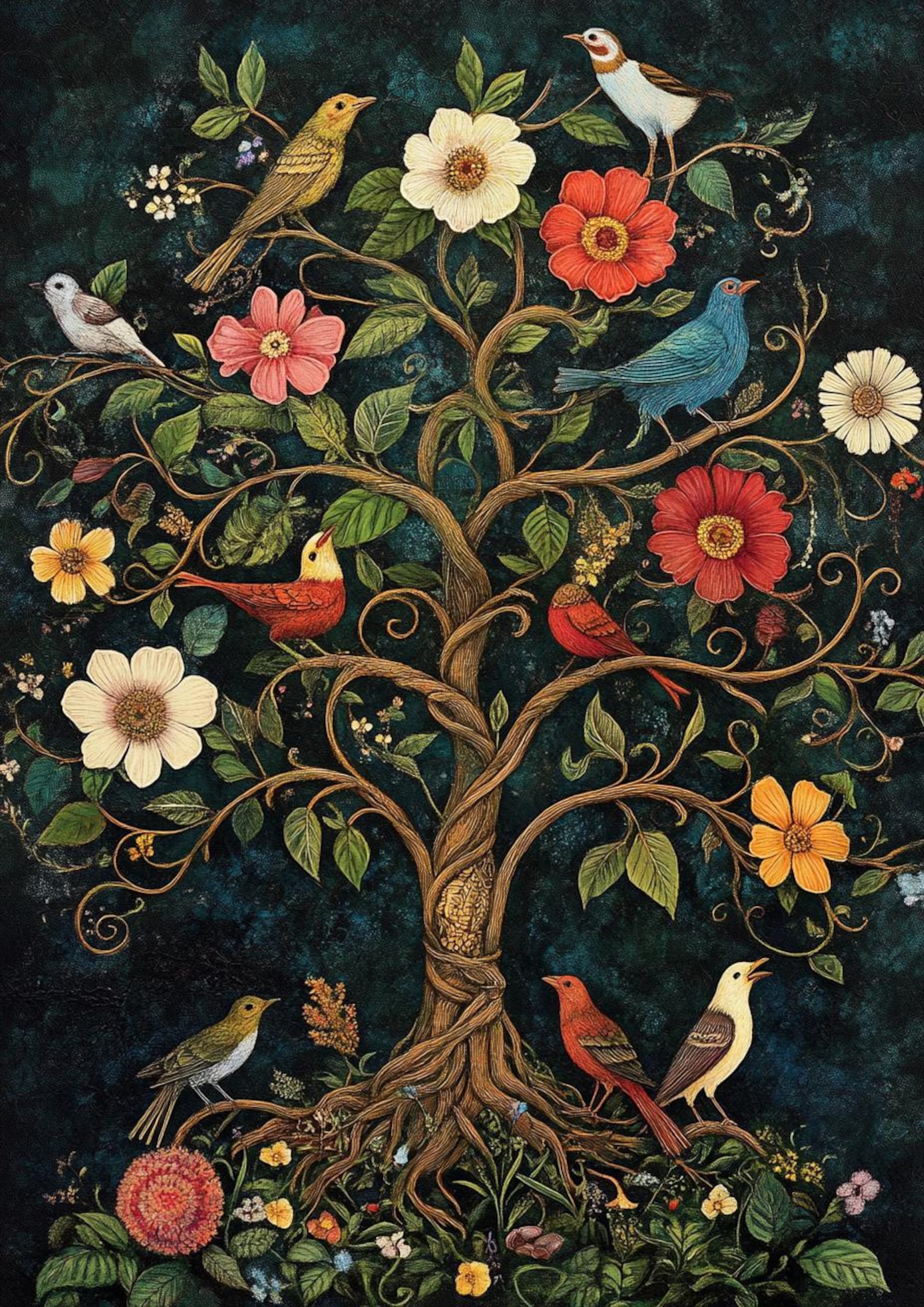 Bird Tree of Life Cross Stitch Pattern. Instant PDF Download. 63,600 ...