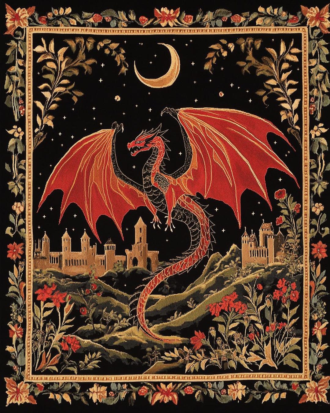 Red Dragon Over City Cross Stitch Pattern. Instant PDF Download. 72,000 ...