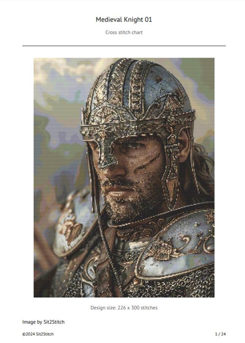 Medieval Knight Cross Stitch Pattern. Instant PDF Download. 67,800 ...
