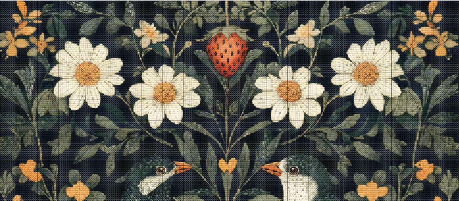 William Morris Vintage Birds, Plants, Fruit Cross Stitch Pattern ...