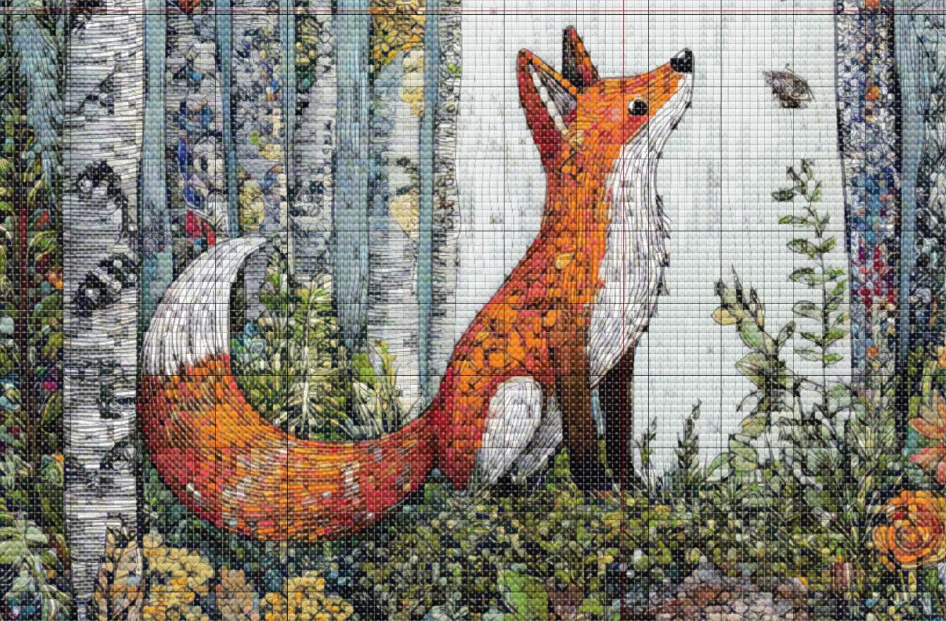 Red Fox Silver Birch Cross Stitch Pattern. Instant PDF Download. 51,727 ...