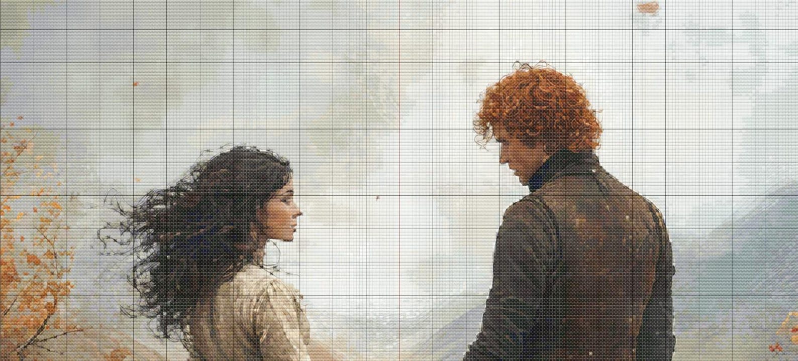 Outlander Claire Jamie Fraser Cross Stitch Pattern. Instant PDF ...