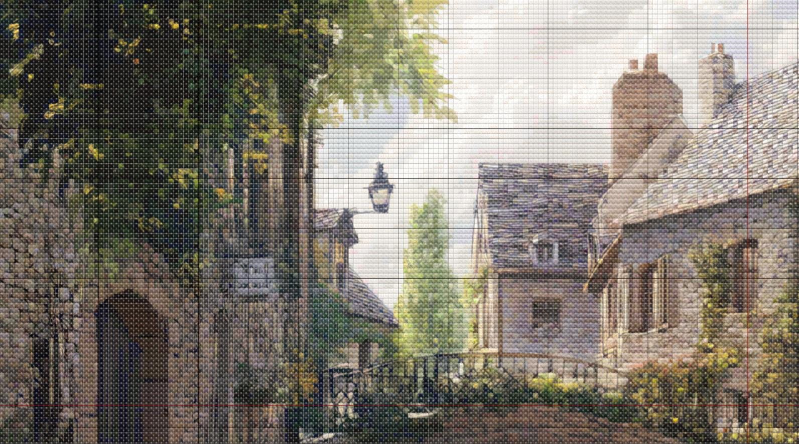 French Village Bridge Cross Stitch Pattern. Instant PDF Download ...