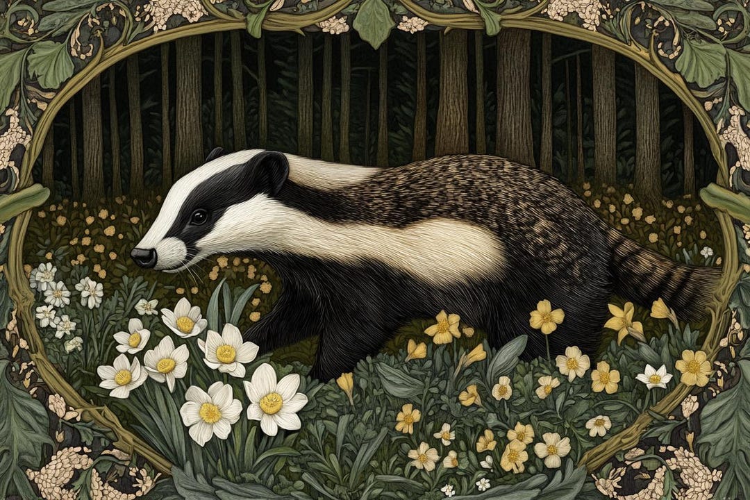 Spring Badger Cross Stitch Pattern. Instant PDF Download. 60k Stitches ...