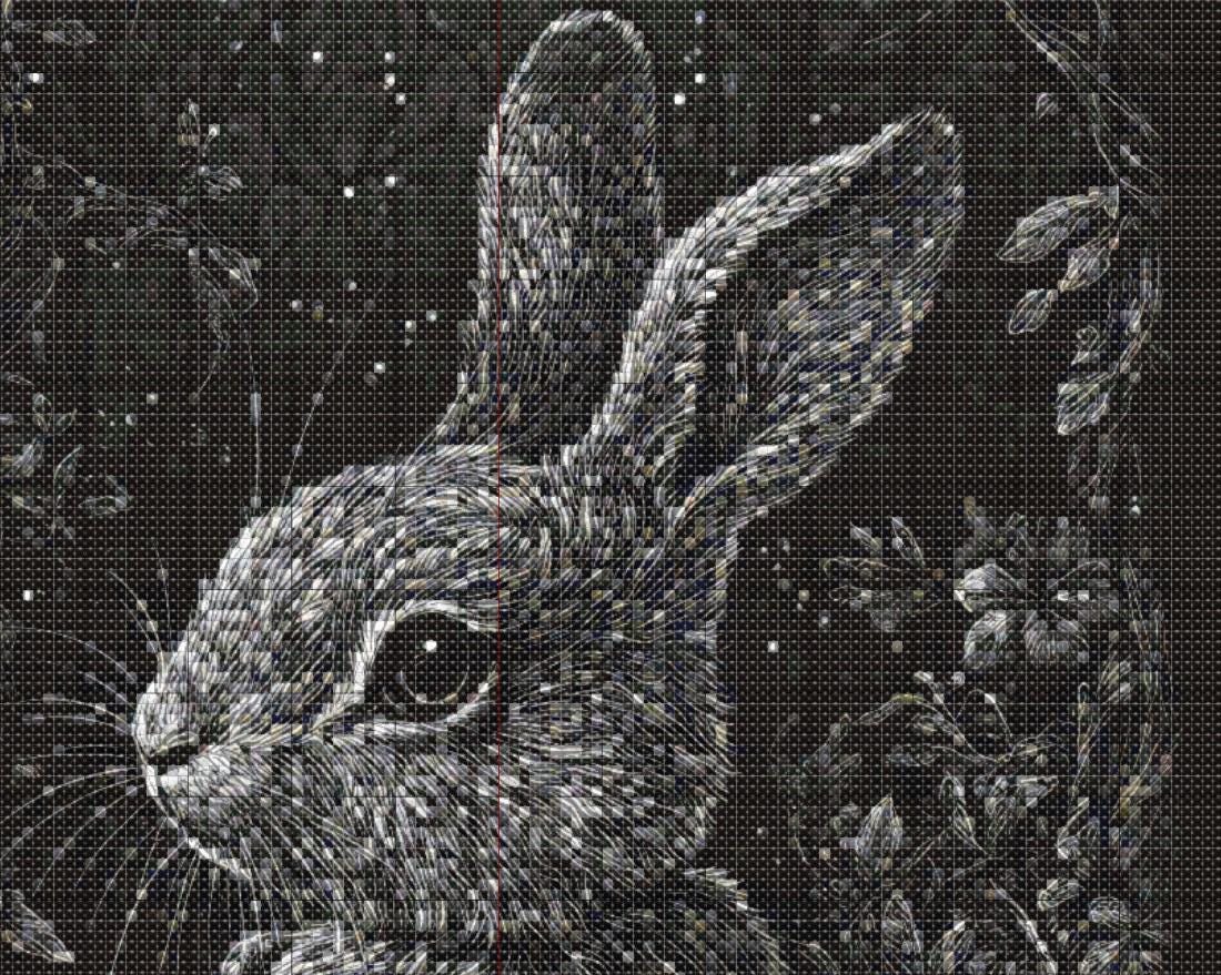 Black and White Rabbit Cross Stitch Pattern. Instant PDF Download ...