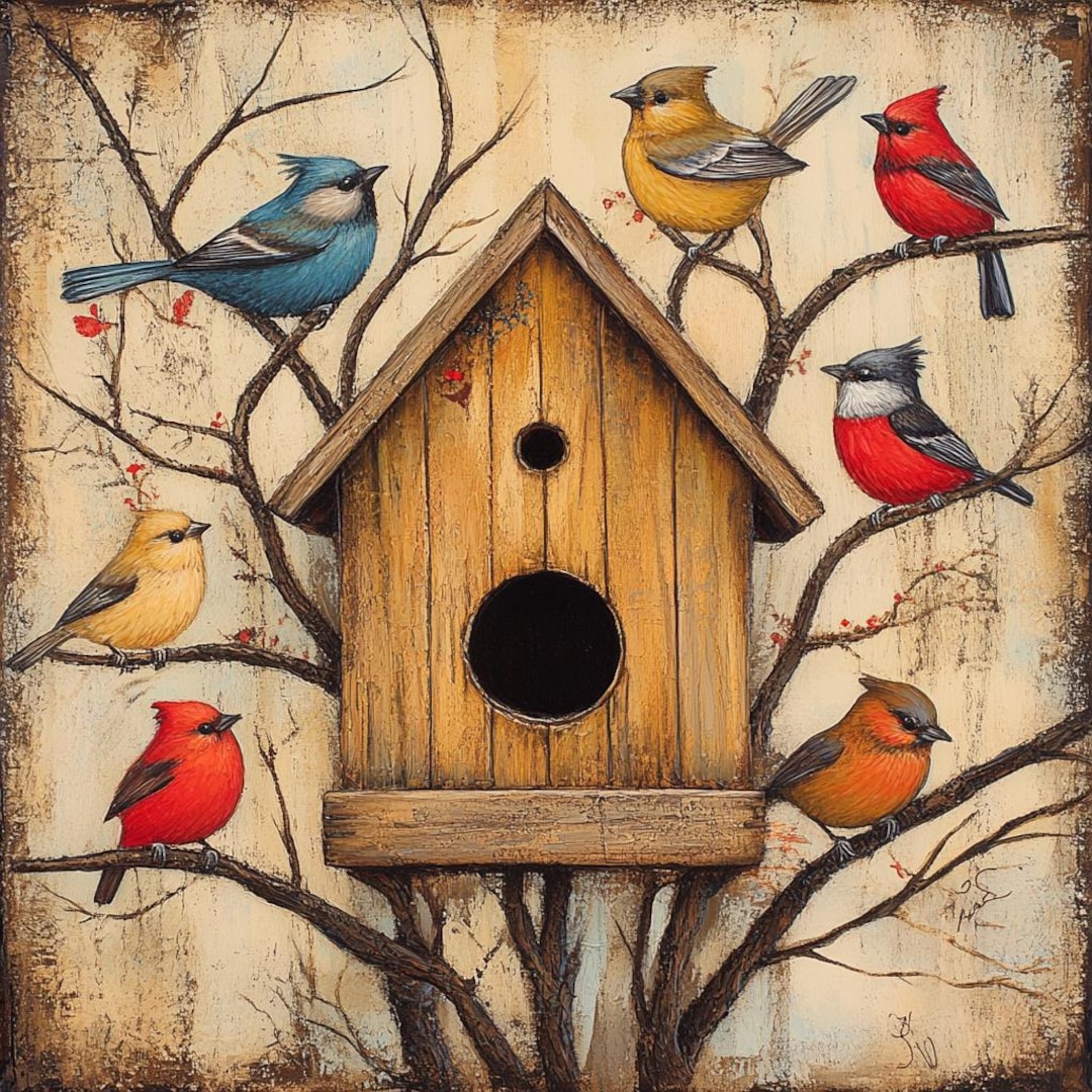 Garden Bird Bird House Cross Stitch Pattern. Instant PDF Download ...