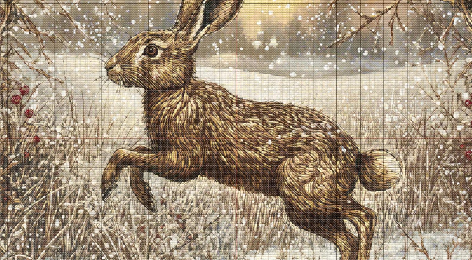 Snow Hare Cross Stitch Pattern. Instant PDF Download. 50,625 Stitches ...