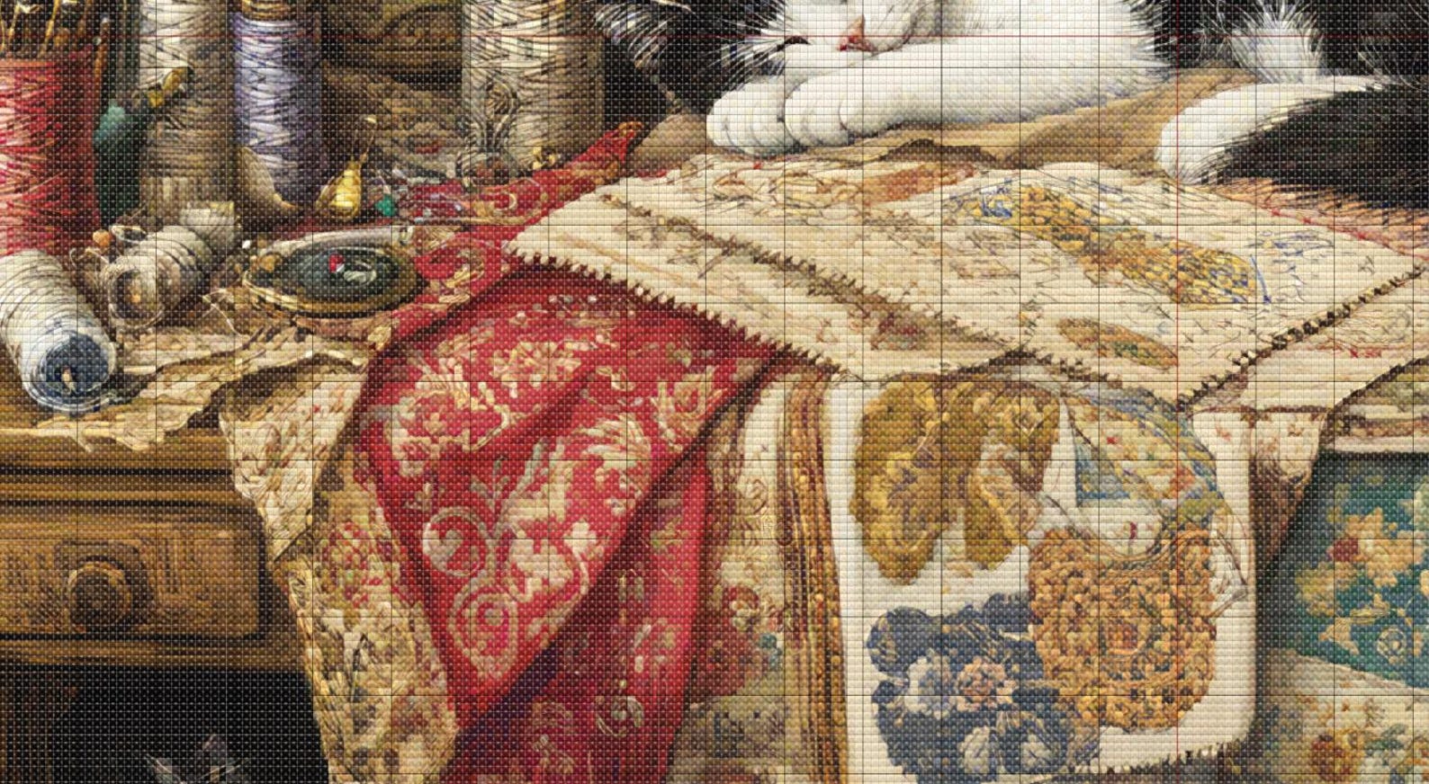 Sleeping Cat Sewing Room Cross Stitch Pattern. Instant PDF Download ...