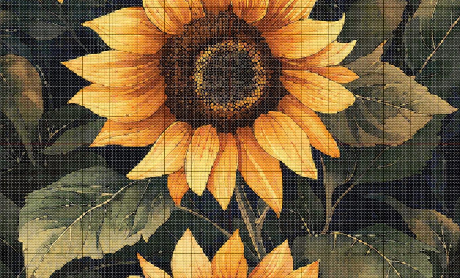 Sunflower Cross Stitch Pattern. Instant PDF Downloads. 50,400 Stitches ...