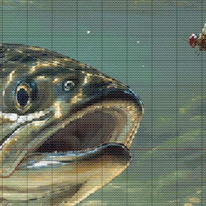 Silver Salmon Fishing Cross Stitch Pattern. Instant PDF Download ...