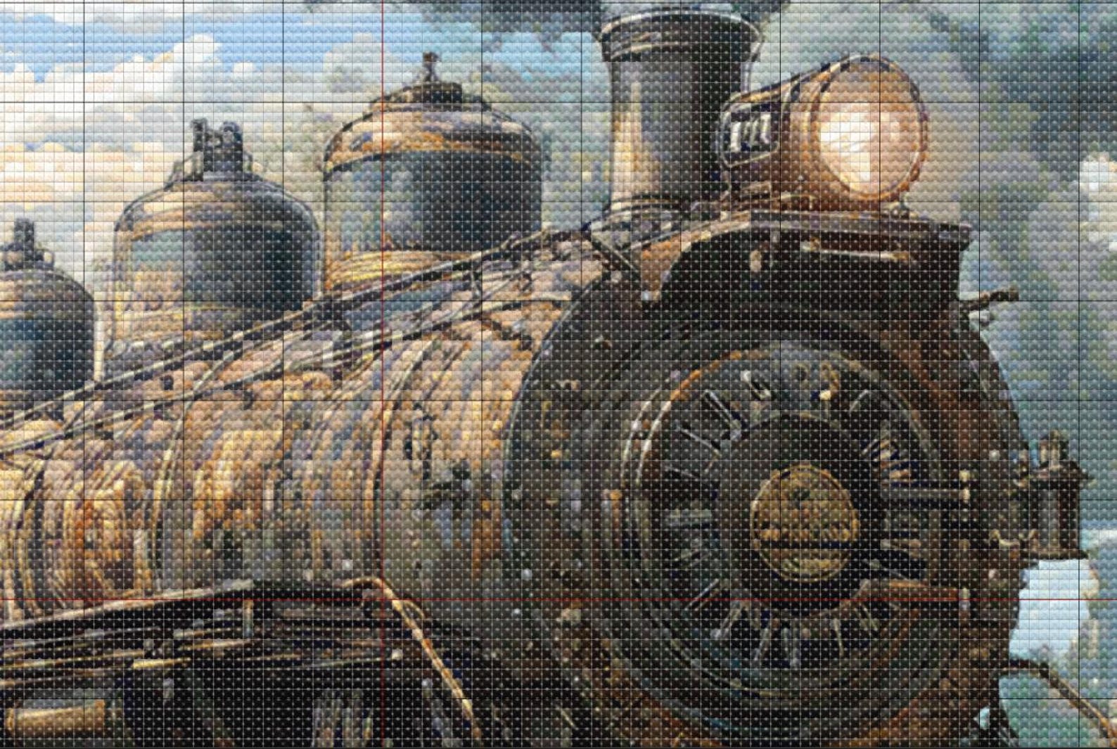 Steam Punk Steam Train Cross Stitch Pattern. Instant PDF Download. 60k ...