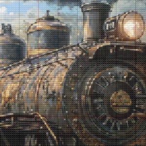 Steam Punk Steam Train Cross Stitch Pattern. Instant PDF Download. 60k ...