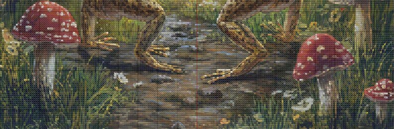 Frogs Dancing Under a Full Moon Cross Stitch Pattern. Instant PDF ...