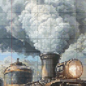 Steam Punk Steam Train Cross Stitch Pattern. Instant PDF Download. 60k ...