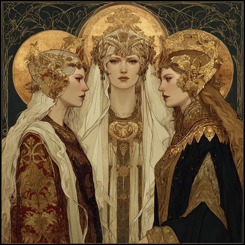 Triple Goddess Mother Maiden Crone Wicca Pagan Cross Stitch Pattern ...