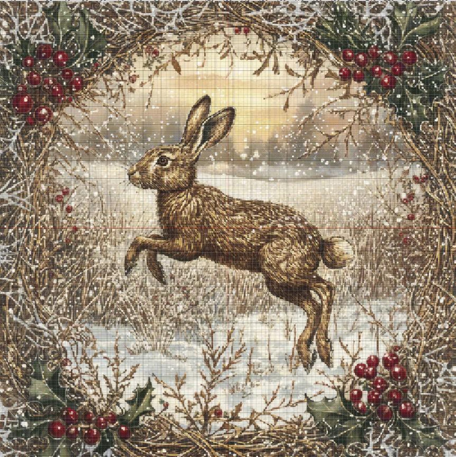 Snow Hare Cross Stitch Pattern. Instant PDF Download. 50,625 Stitches ...