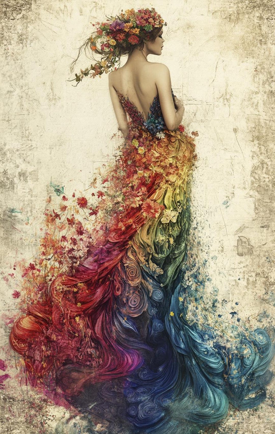 Lady in Floral Gown Cross Stitch Pattern. Instant PDF Download. 57,491 ...