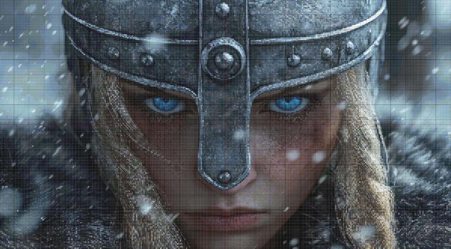 Female Viking Warrior Cross Stitch Pattern: 158 DMC Colors (PDF ...