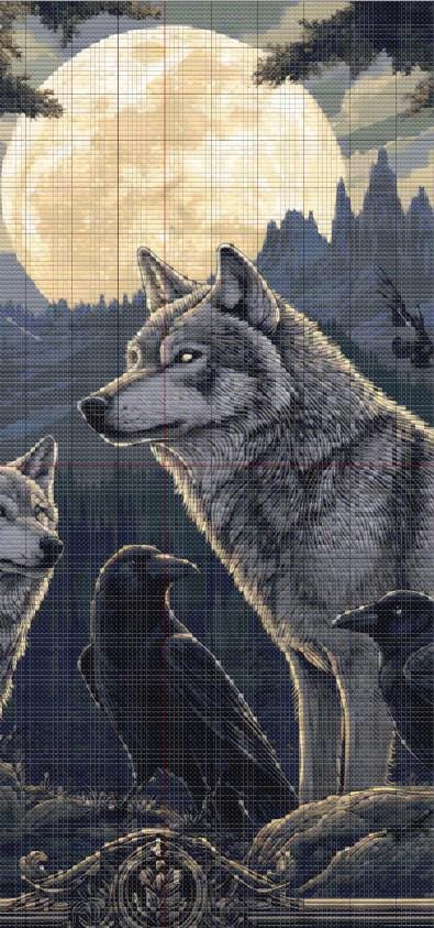 Crows and Wolves Cross Stitch Pattern. Instant PDF Download. 60k ...