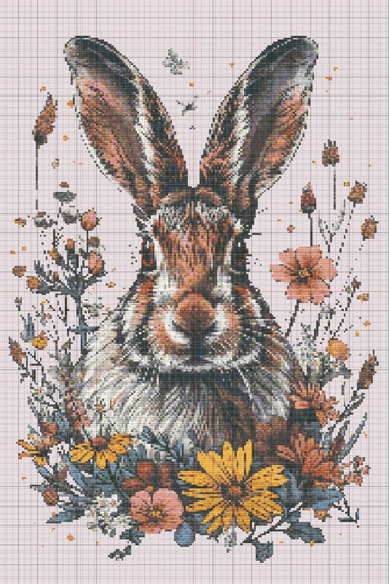 Hare 01 Cross Stitch Pattern. PDF Download Cross Stitch Pattern. 60,000 ...