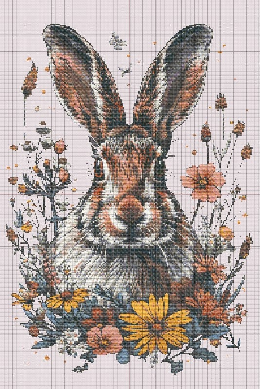 Hare 01 Cross Stitch Pattern. PDF Download Cross Stitch Pattern. 60,000 ...