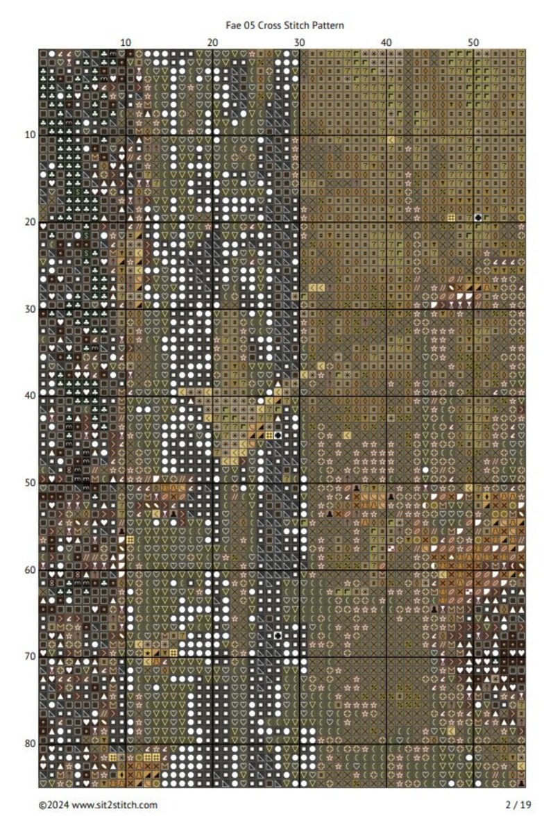 Fae 05 Cross Stitch Pattern. PDF Downloadable Cross Stitch Pattern ...