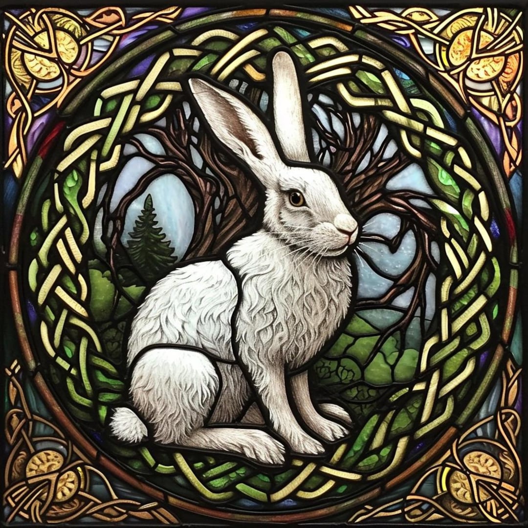 Hare Stained Glass Cross Stitch Pattern. PDF Download. 62,500 Stitches ...