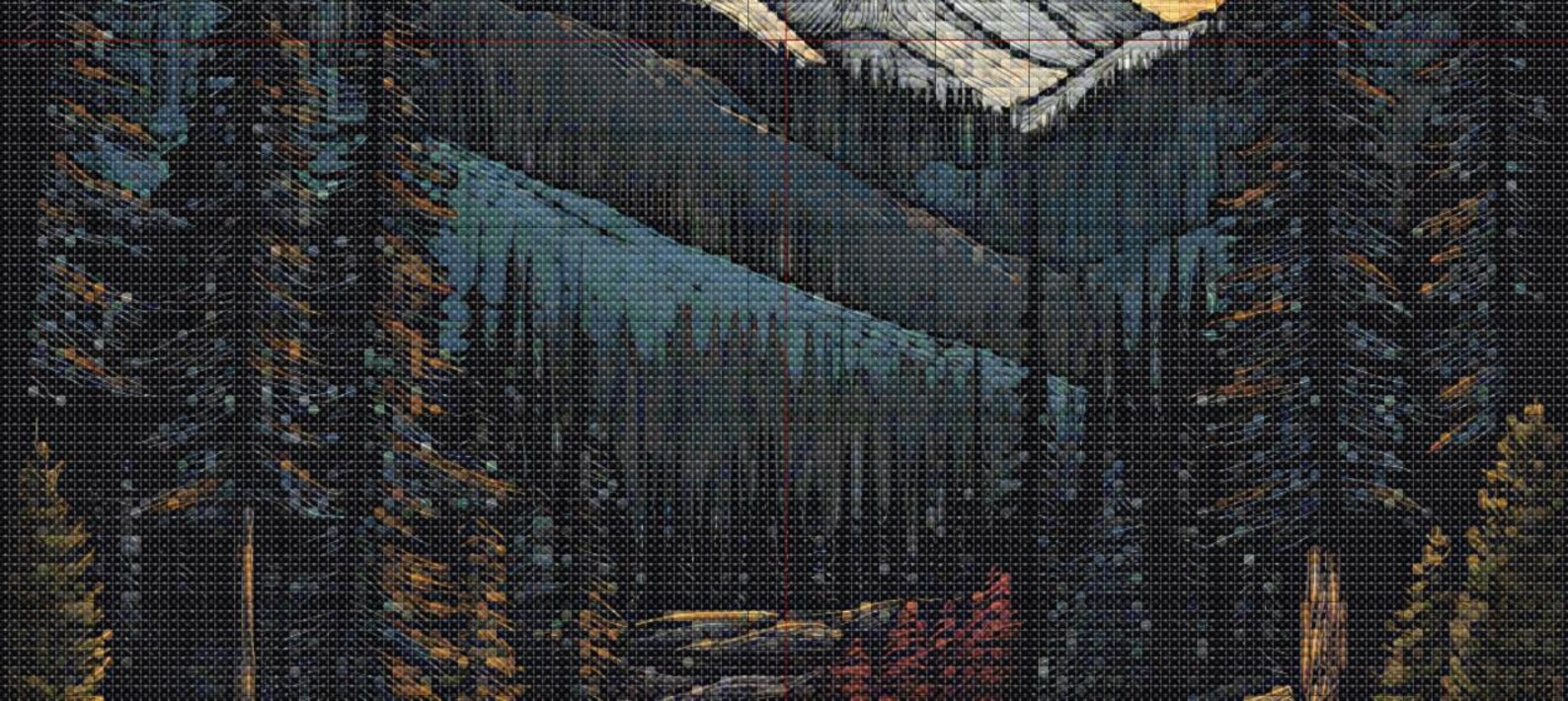 Forest Landscape Cross Stitch Pattern. Instant PDF Download. 50,400 ...