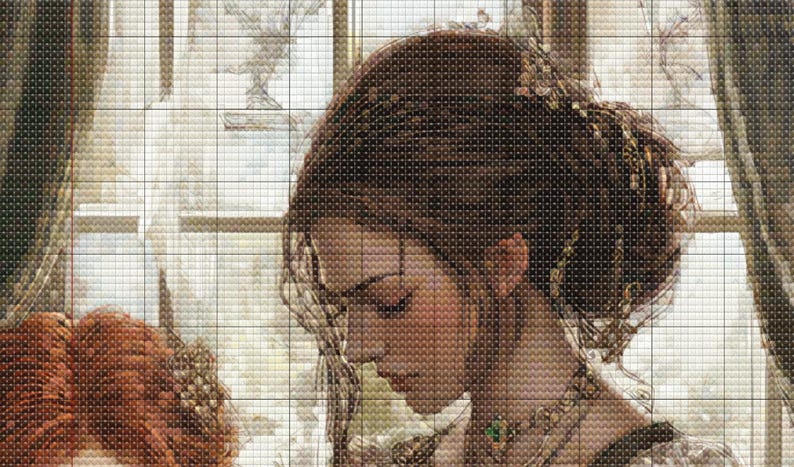 English Noble Woman Cross Stitch Pattern. Instant PDF Download. 60k ...