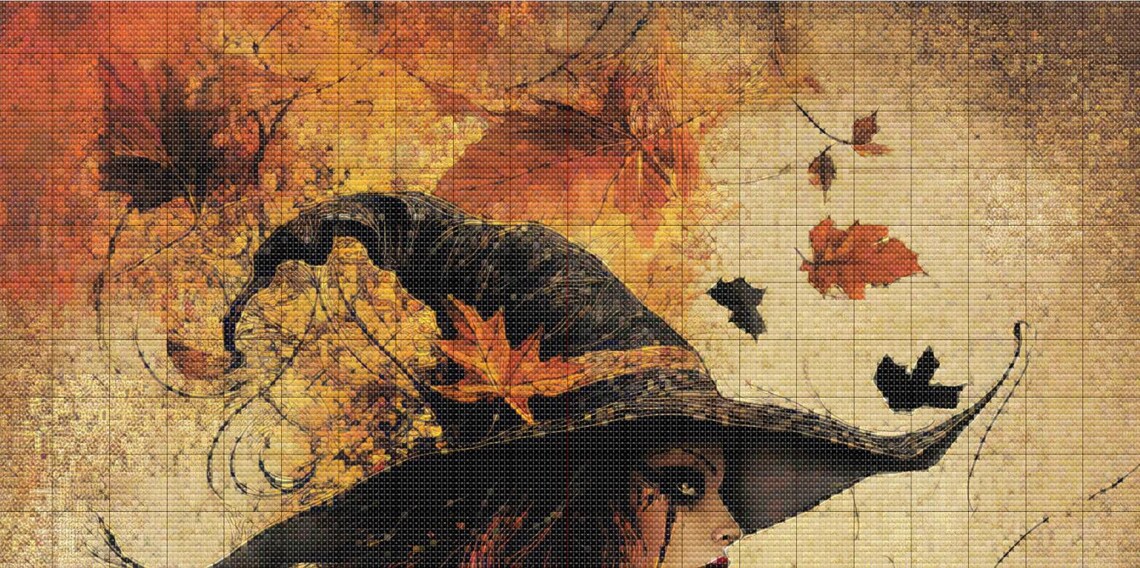 Pagan Wiccan Witch Cross Stitch Pattern. Instant PDF Download. 60k ...