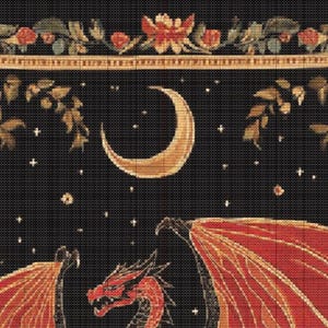 Red Dragon Over City Cross Stitch Pattern. Instant PDF Download. 72,000 ...