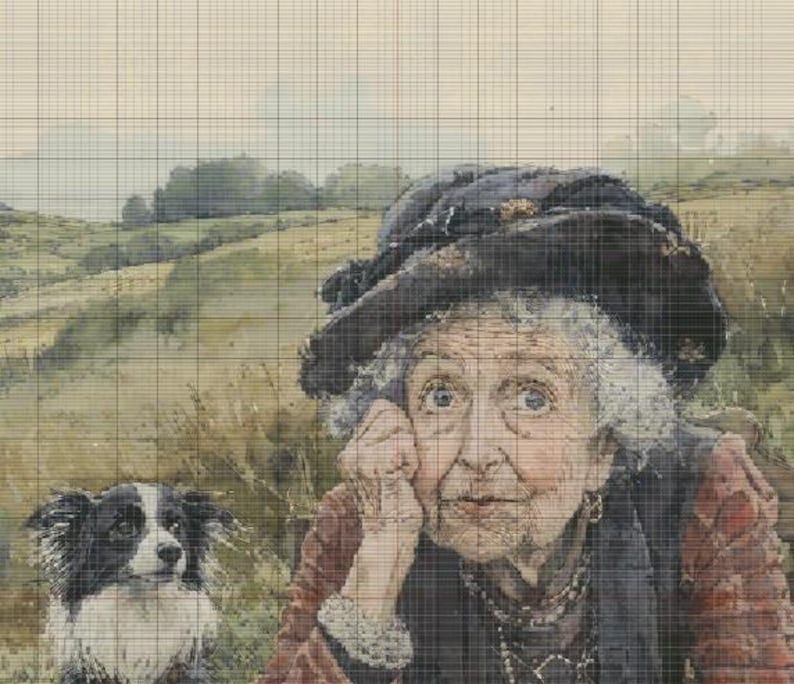 Old Lady With Dog Cross Stitch Pattern. Instant PDF Download. 60,000 ...