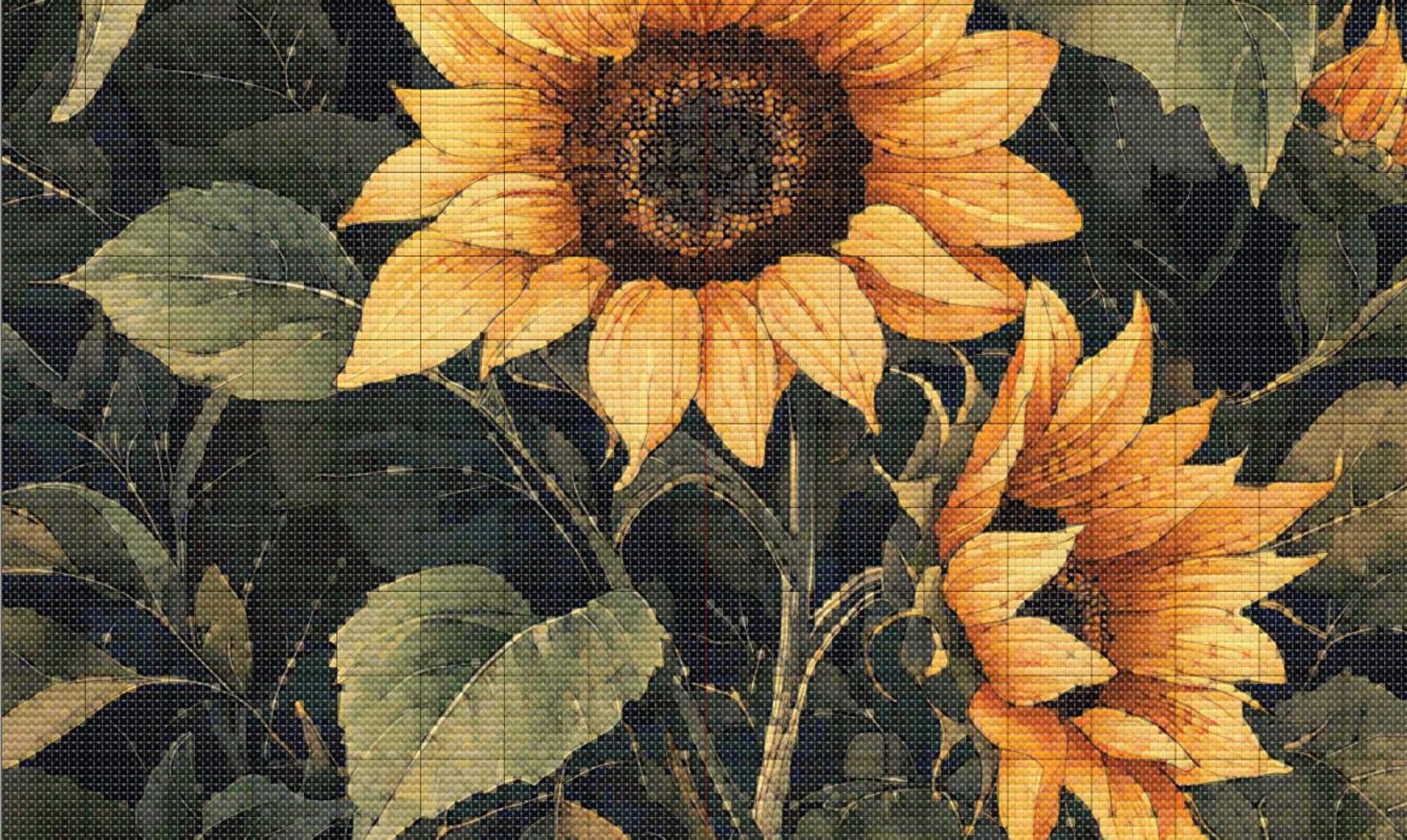 Sunflower Cross Stitch Pattern. Instant PDF Downloads. 50,400 Stitches ...