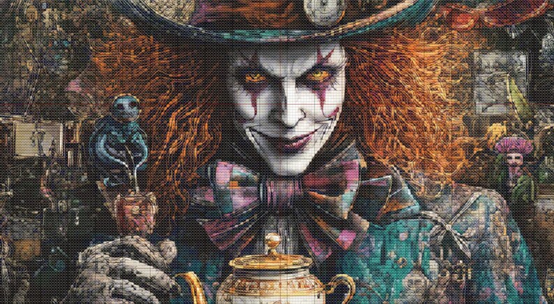 Mad Hatter Alice in Wonderland Cross Stitch Pattern. Instant PDF ...