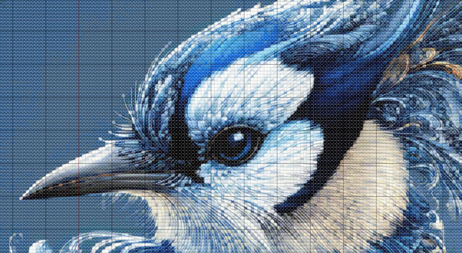 Blue Jay Fractal Cross Stitch Pattern. Instant PDF Download. 65,400 ...