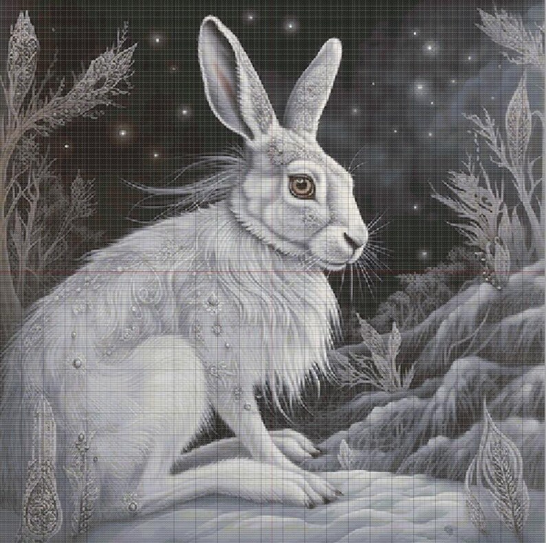 Snow Hare Cross Stitch Pattern. Instant PDF Download. 62,500 Stitches ...