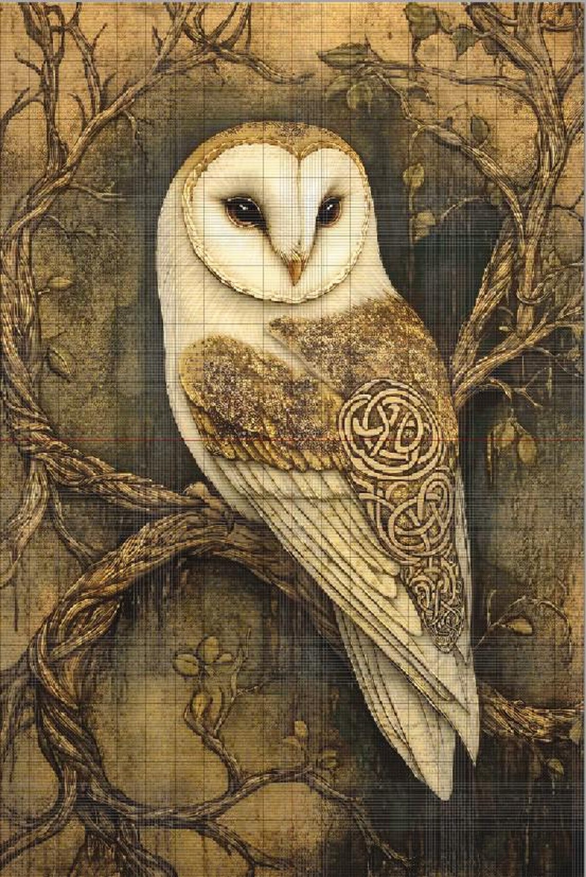 Celtic Pagan Barn Owl Cross Stitch Pattern. Digital PDF Download ...