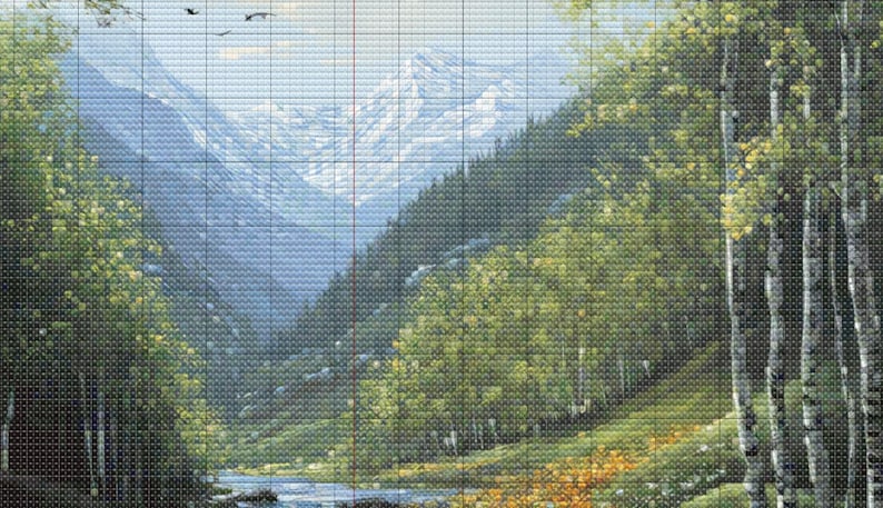 River Flow Cross Stitch Pattern. River Flow Embroidery Pattern. Instant ...