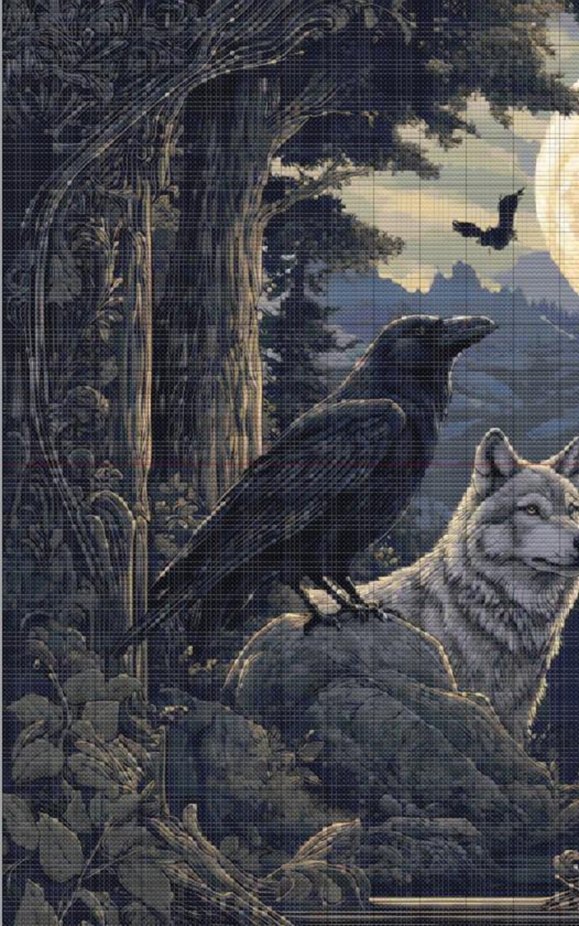 Crows and Wolves Cross Stitch Pattern. Instant PDF Download. 60k ...