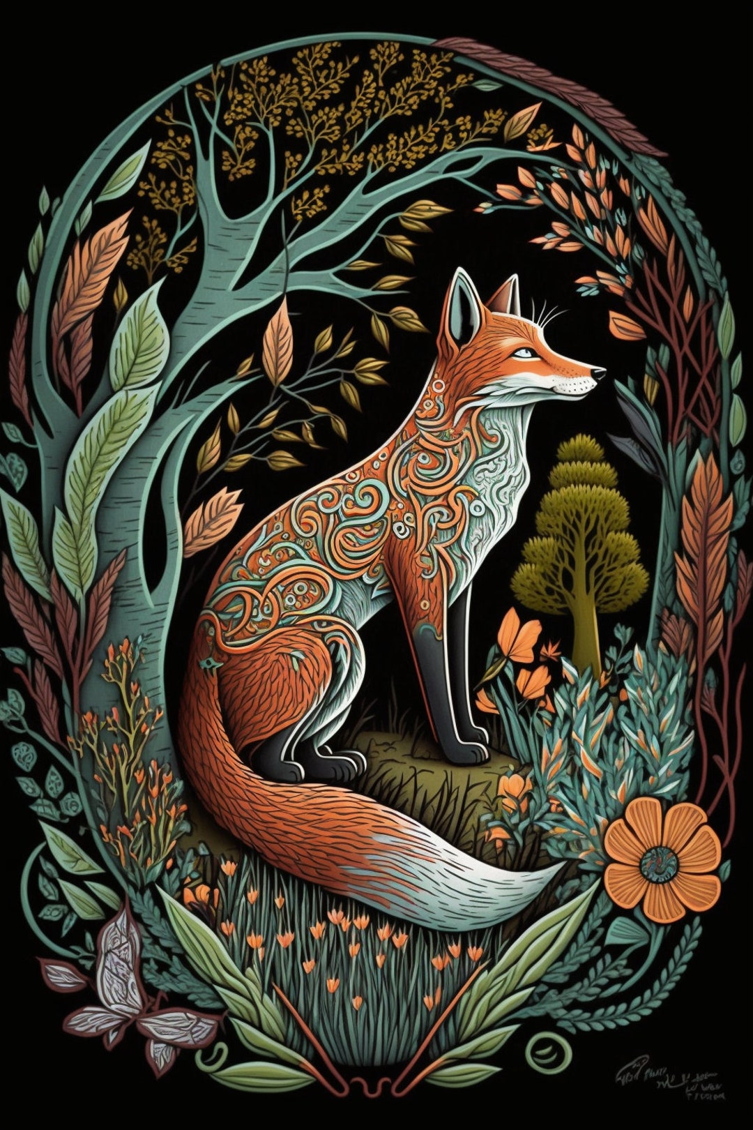 Fox Tile 03 Cross Stitch Pattern. Digital PDF Download. 60,000 Stitches ...