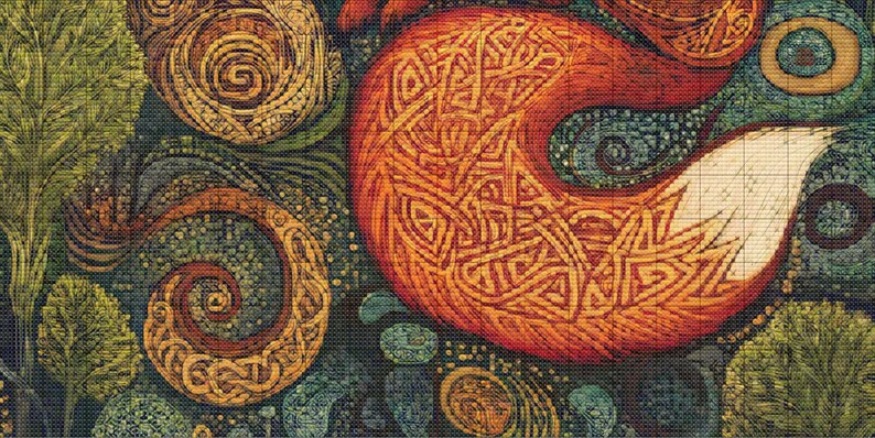 Naive Celtic Fox Cross Stitch Pattern. Instant PDF Download. 60k ...