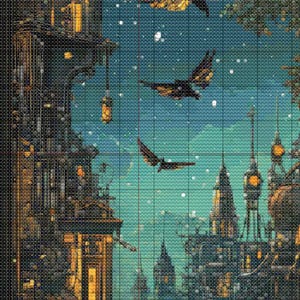 Clockwork City Cross Stitch Pattern. Instant PDF Download. 51,129 ...