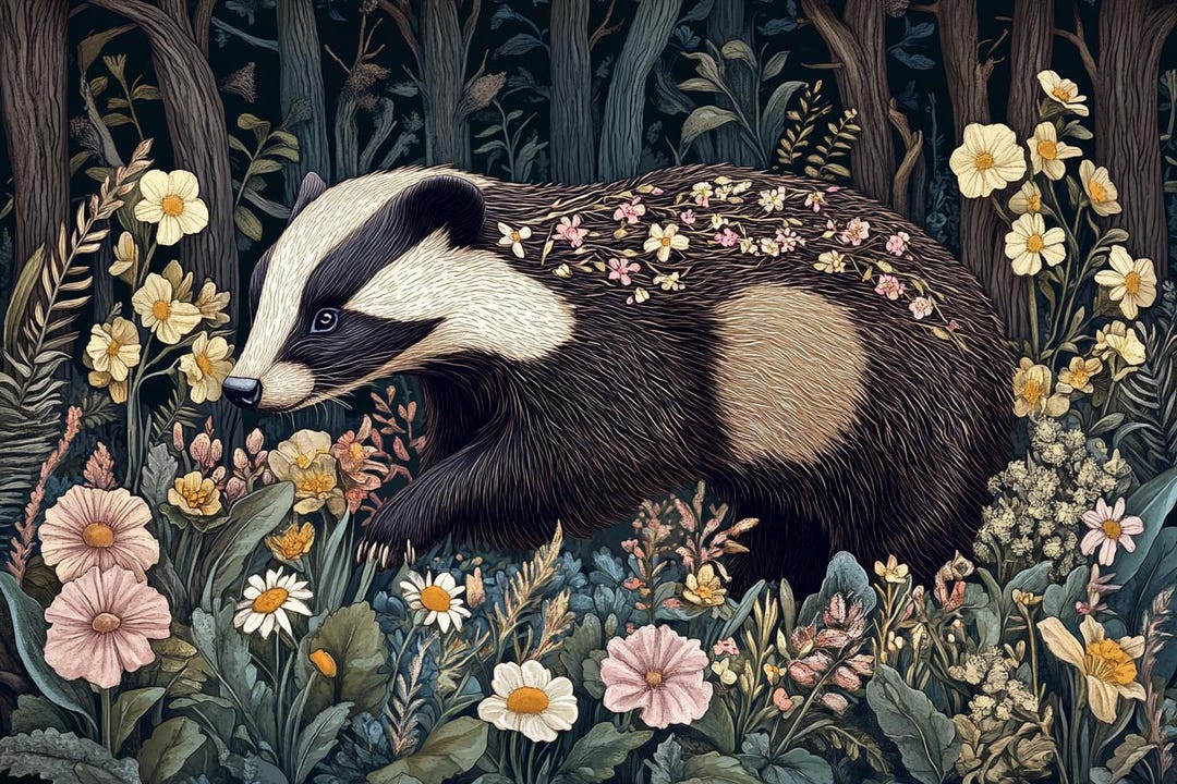 Spring Badger Cross Stitch Pattern. Instant PDF Download. 60k Stitches ...