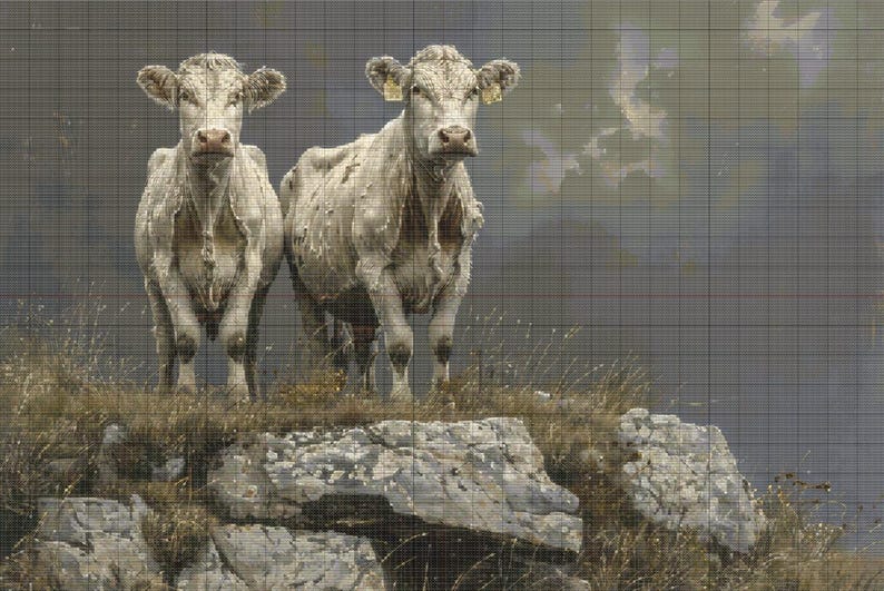 White Cows Cross Stitch Pattern. Instant PDF Download. 60.000 Stitches ...