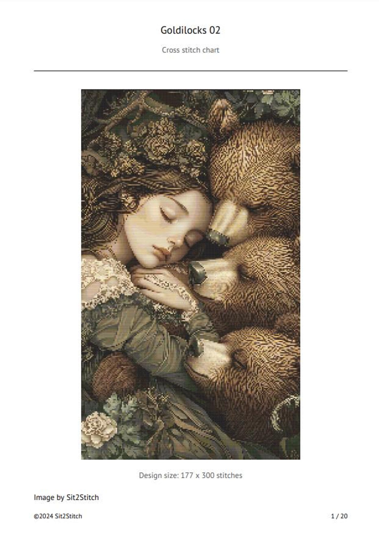 Goldilocks Cross Stitch Pattern. Instant PDF Download. 53,100 Stitches ...